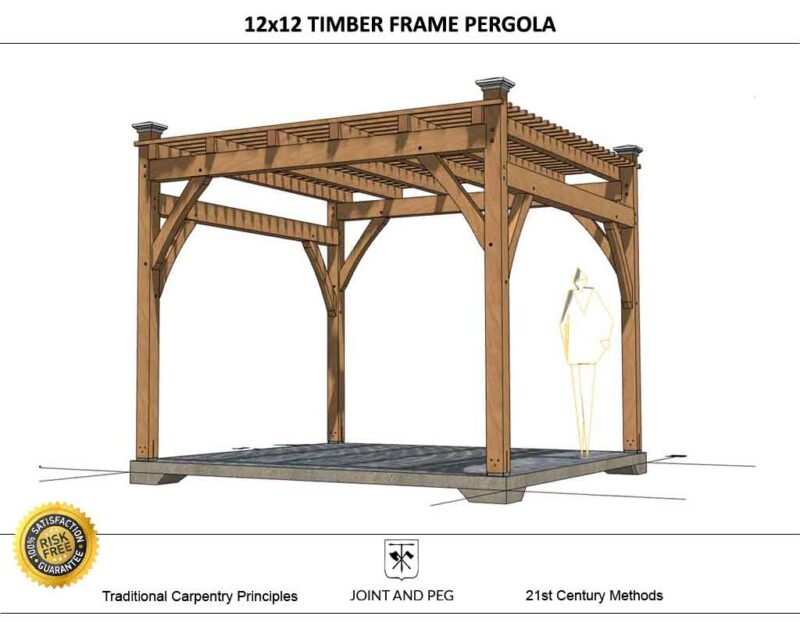 12x12 Timber Pergola Project - Joint and Peg