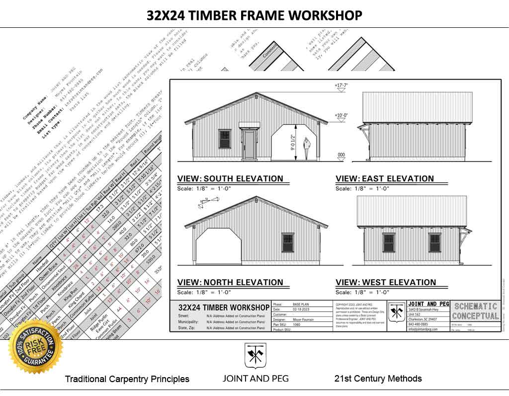 32x24 Timber Frame Workshop Plan