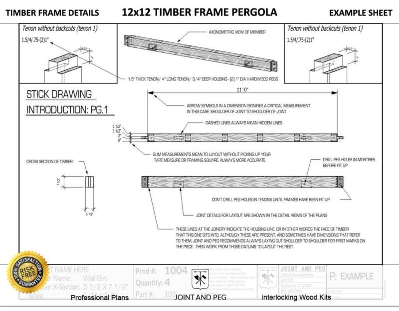 Timber Frame Pergola Plan
