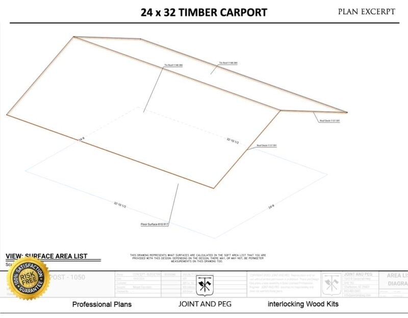 24×32 Timber Frame Carport Plan