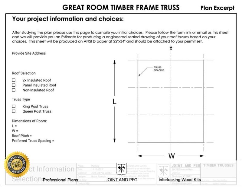 Great Room Timber Frame Truss Plan