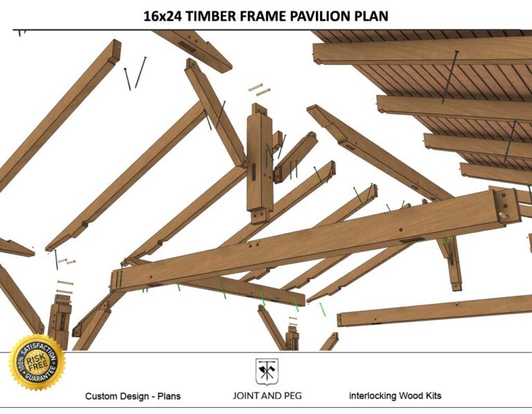 16x24 Timber Frame Pavilion Plan