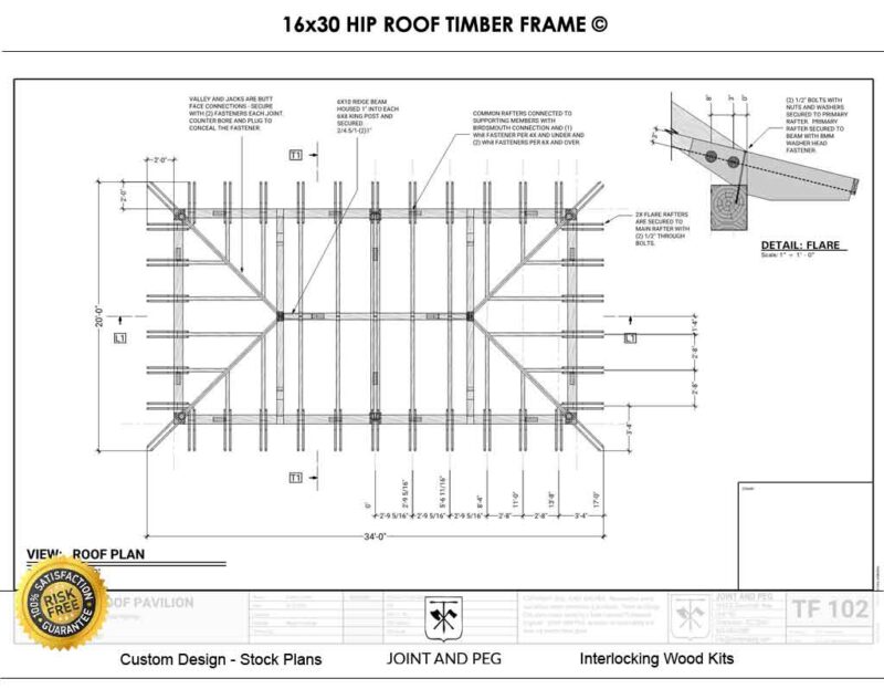 16x30 Timber Frame Pool House Plan