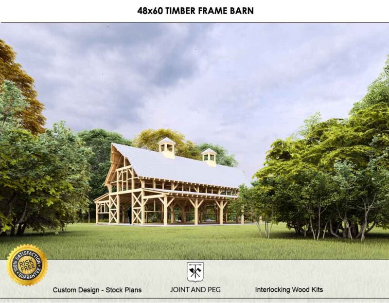 Timber Frame Barn Plan - 48x60 - Joint and Peg