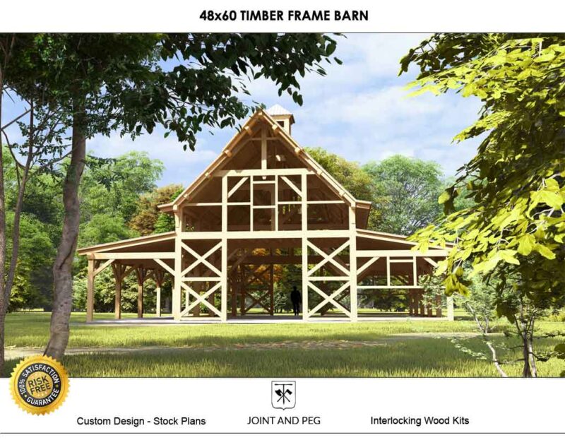 Timber Frame Barn Plan - 48x60 - Joint and Peg